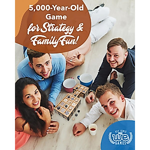 WE Games Royal Game of UR, Ancient Strategy Board Games for Adults, Solid Wood and Beautifully Designed Board with Storage Drawers, Travel Games for Adults, Table Games for 2