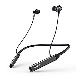 Philips Audio Wireless Neckband Headphones PN505 with Active Noise Canceling, Voice Assistance, Up to 14hours Play time, Hi-Res Audio (TAPN505BK), Black (Renewed)