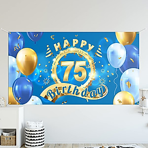 5665 Happy 11th Birthday Backdrop Banner Decor Blue – Cheers to 11 Years Old Party Theme Decorations for Boys Girls Supplies