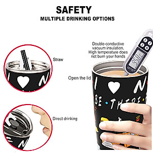 20 oz Stainless Steel Tumbler with Lids,Funny Fans Lovers Merchandis,Friendship Gifts,Coffee Mugs Double Walled Insulated Tumbler Travel Coffee Cup Keeps Drinks Cold & Hot