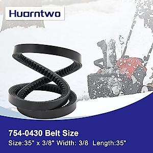 Huarntwo Set of 2 754-0430, 954-0430 Auger Drive Belt for MTD Troy Bilt Cub Cadet 2-Stage Snow Blowers