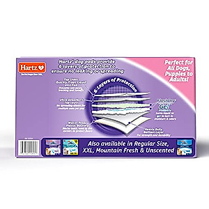 Hartz Home Protection Odor Eliminating Scented Dog Pads, Super Absorbent & Won’t Leak, Lavender Scent, 3XL Pads, 30 Count, Packaging May Vary