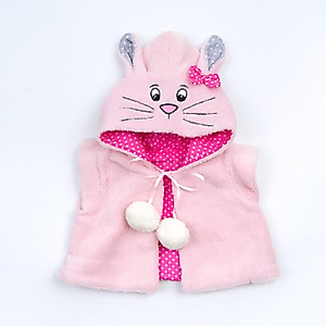 Reborn Baby Doll Clothes fit 16-18 Inch Reborn Dolls Girl Cute Pink Rabbit Thick Coat Dolls Clothes Outfits Set 4 Pieces of Pack