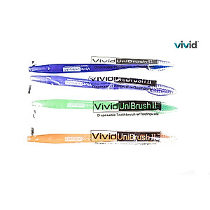 Vivid UniBrush I, 100 Pack Corded Electric Toothbrushes for Adults, Individually Wrapped