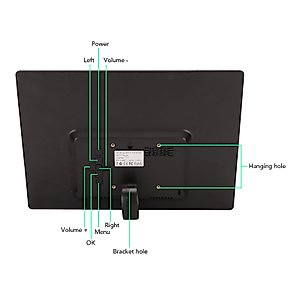 Digital Photo Album, 100‑240 V USB Interface Large Storage Digital Photo Frame Multiformat Playback for Images (US Plug)