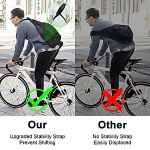 TUDEQU Sling Bag Crossbody Sling Backpack with USB Charging Port, Water Resistant Shoulder Bag Outdoor Travel Hiking Daypack with Wet Pocket Men Women