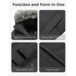 wantdo Men's Waterproof Winter Jacket Warm Coats Puffy Coats (Dark Gray, X-Large)