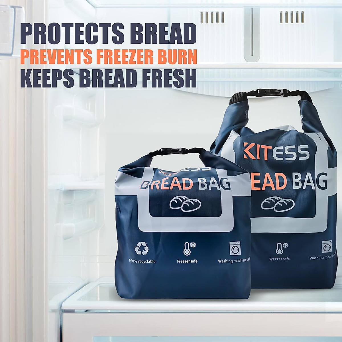 Bread Bags for Homemade Bread - 2 Packs Reusable Bread Bag to Keep Fresh, Sourdough Bread Bags for Bread Storage，Bread Container for Freezer Food Storage
