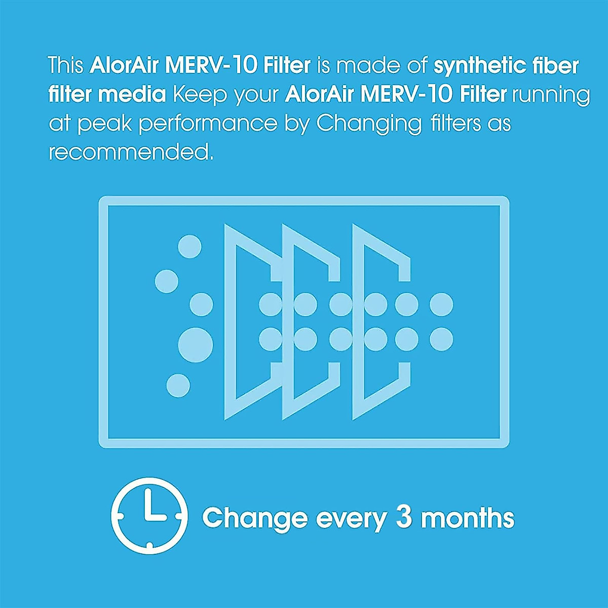 AlorAir MERV-10 Filter Replacement Set for CleanShield HEPA 550 Air Scrubber (Pack of 2)