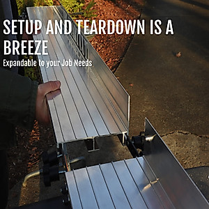 THE SMART CUT Aluminum Table Fence 9 ft with Universal Saw Attachment Mounts | For Any Portable Chop or Miter Saw Stand | Compact & Lightweight | Easy Setup Jobsite Table