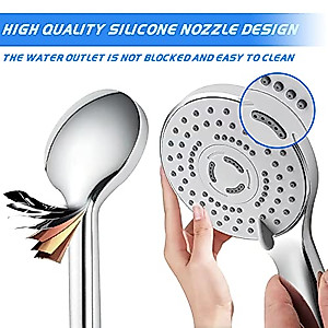 High Pressure Shower Head, Welan Shower Head with Handheld, 3 Spray Modes Shower Heads Set with Anti-clog Hose, Rain Showerhead Combo Shower Heads for Bathing Cleaning, Chrome