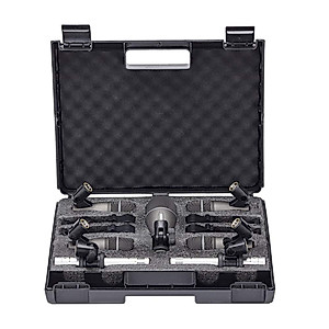 Samson DK707 7-Piece Drum Microphone Kit SR970 Professional Studio Headphones + 7X XLR Mic Cable 10 ft. + 7X Rip Tie Cable Tie + Photo4Less Black Cleaning Cloth – Deluxe Accessory Bundle