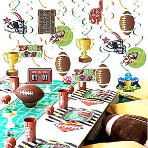 EASY JOY 30 PCS Football Hanging Swirl Decorations Football Birthday Party Decorations Football Decorations Football Themed Party Supplies