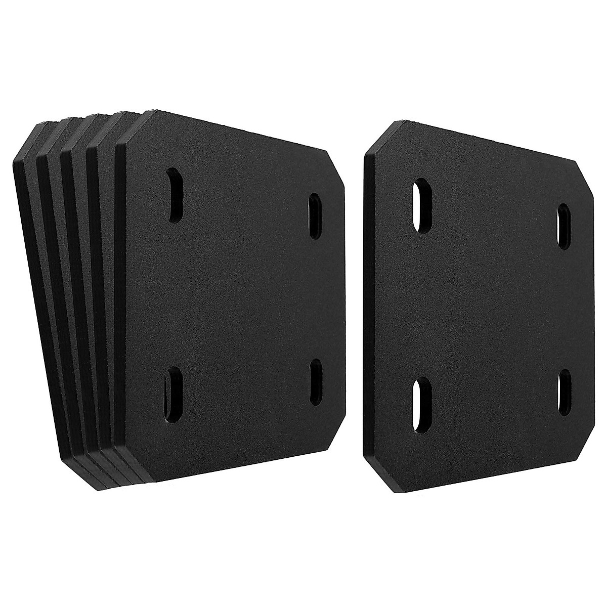 heneng 6 Pcs 4-3/4" x 4-3/4" Black Mending Plate Brace, Flat Straight Repair Fixing Connector, 8 Gauge