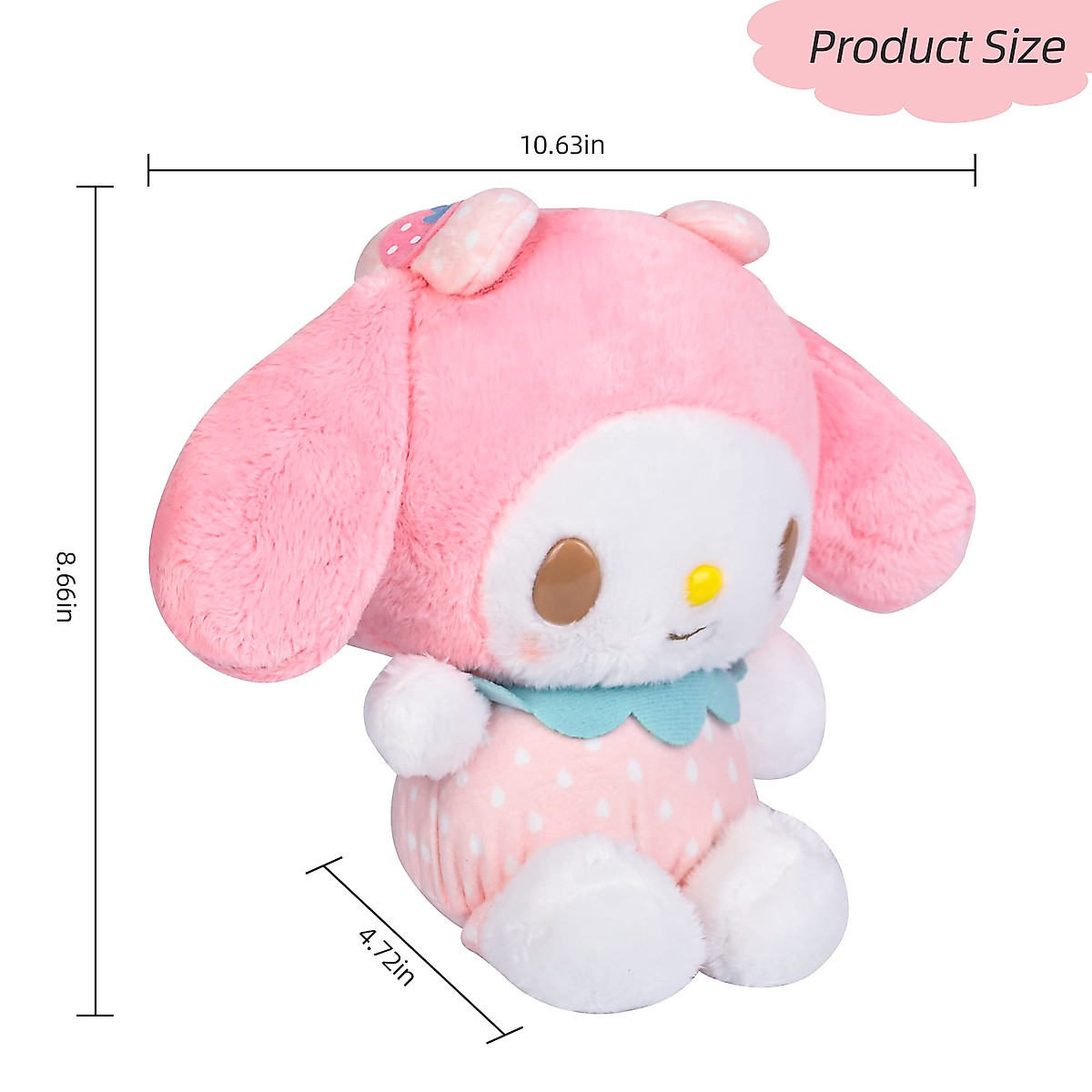 JiYanTang Plush Toy 25cm Strawberry Cinnamoroll My Melody Plush Toy Cute Pochacco Pompompurin Dog Stuffed Animals Soft Doll Baby Girls Kids Toys Gifts MyMelody