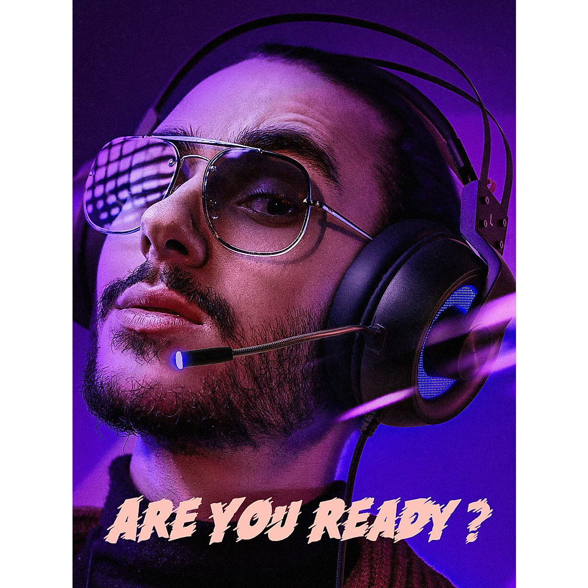 Wired Gaming Headset with Microphone for PC, 50mm Drivers, Inline Volume Control, Over Ear Gaming Headphones with LED, Noise Cancelling Kids Gaming Headsets for Laptop, Computer, PS5, PS4, Xbox One