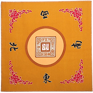 GUSTARIA Chinese Mahjong Set, with X-Large 144 Numbered Melamine Yellow Tiles, 2 Spare Tiles, 6 Dice and a Wind Indicator, Carrying Travel Case with English Instruction, Mahjong Mat (Yellow)