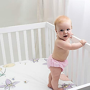 JumpOff Jo - Fitted Crib Sheet, Super Soft Breathable 100% Cotton Baby Crib Sheet for Standard Crib Mattresses and Toddler Beds, 28 in. x 52 in. - Fairy Blossom
