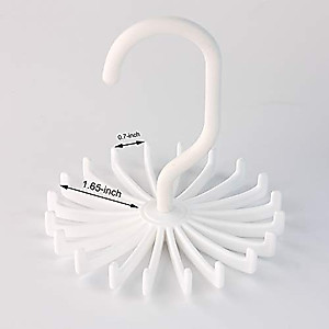 Z ZICOME 3 Pack Twirl Ties Rack Closet Organizer Tie Hanger Hook Headband Holder (White)