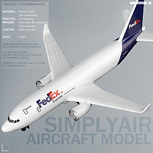 SimplyAir 1/400 FedEx Airplane Model Kits Plastic Airplane Model for Collection and Display