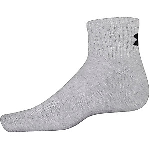 Under Armour Adult Training Cotton Quarter Socks, Multipairs , True Gray Heather Assorted 2 (3-Pairs) , Medium