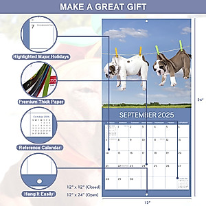 2023-2024 Wall Calendar - Cute Puppies Wall Calendar 2023-2024, Fun Dogs Wall Calendar, Jan. 2023 - Jun. 2024, 12'' x 12'' (Closed), 12'' x 24'' (Open), Dog Calendar, Hanging Hole, Holidays