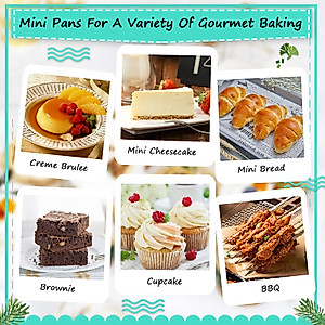 LNYZQUS Mini Loaf Baking Pans with Lids 100 Pack, 6.8oz Rectangle Mini Cake Tins Baking Cups,Disposable Aluminum Foil Mini Baking Pan Muffin Tins Containers -Cyan Blue