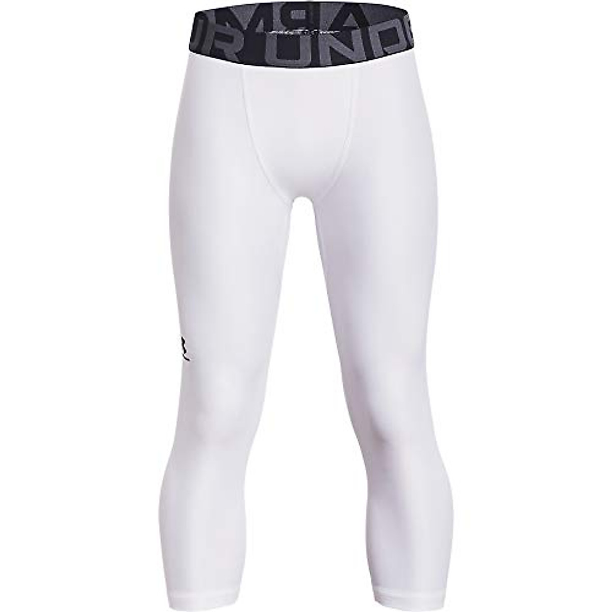 Under Armour Boys HeatGear Armour 3/4 Leggings , White (100)/Black , X-Small