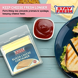 American Cheese Slice Storage Container - Stay Fresh Clear Plastic Cheese Slice Holder that is Dishwasher Safe, BPA Free. Air tight Cheese Container for your Pantry, Counter, Refrigerator