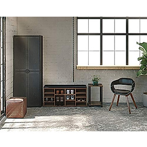 FURINNO Turn-N-Tube Haydn End Table, 1-Pack, Walnut/Brown