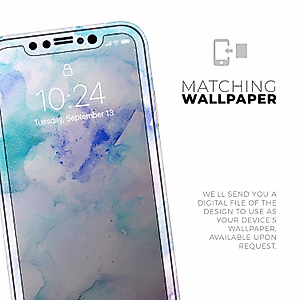 Design Skinz Mint 9 Absorbed Watercolor Texture - DesignSkinz Protective Vinyl Decal Wrap Skin Cover Compatible with The Apple iPhone XR (Full-Body, Screen Trim & Back Glass Skin)