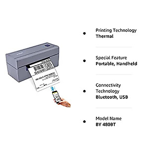 beeprt Bluetooth Shipping Label Printer - 4x6 Wireless Label Printer for Shipping Packages, Thermal Label Printer Compatible with Shopify Ebey Amazon Etsy FedEx UPS USPS Small Business Home 72pcs/min