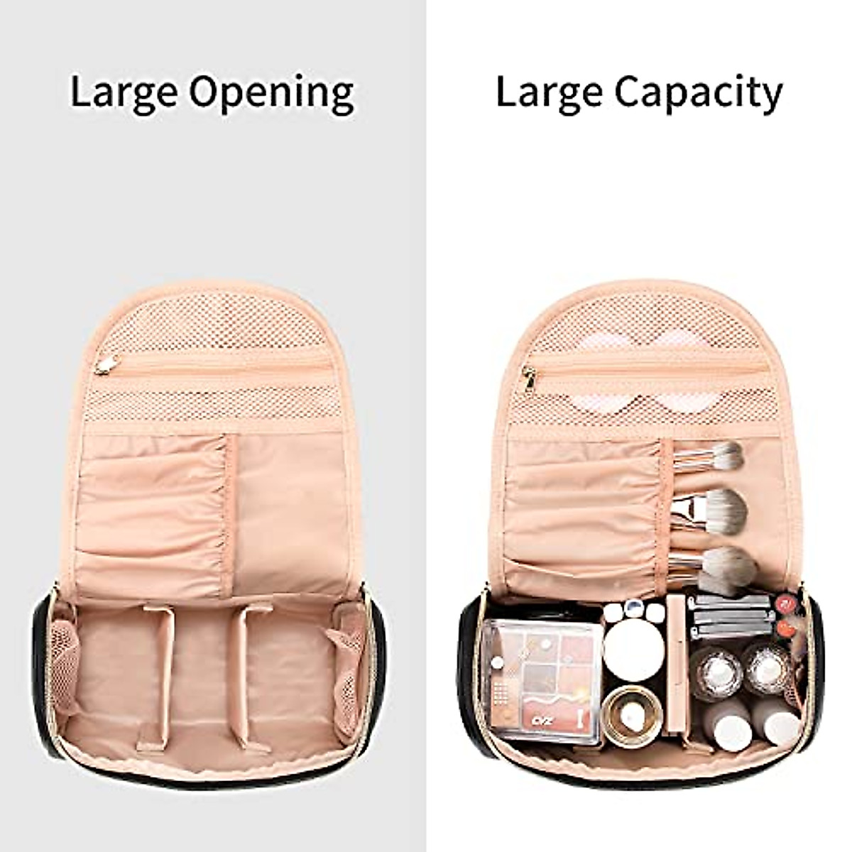 Ethereal Travel Makeup Bag, Cosmetic Bag for Women Large Capacity Makeup Organizer Bag Vegan Leather Makeup Brushes Bag Waterproof Toiletry Bag for Women