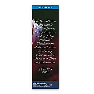 Christian Bookmark with Bible Verse, Pack of 25, Assurance Themed, My Grace is Sufficient for You, 2 Corinthians 12:9