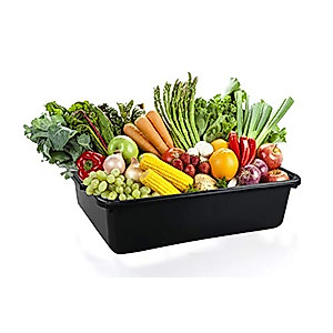 Zerdyne 4 Packs Plastic Bus Boxes/Dish Bus Tubs, 13 L Black Commercial Bus Boxes