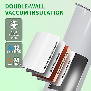 FECBK 25Pcs Glow In The Dark Sublimation Tumblers 20oz Skinny Straight Stainless Steel Double Wall Insulated Sublimation Blanks Tumblers Bulk with Lid and Straw Individually Boxed