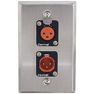 Devinal XLR Female Jack 3 Pin - Chassis Panel Mount Jacks D Series Size, Black Metal Housing - Fits Series D Pattern Holes Audio Studio Connector - 4 Pack