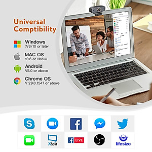 Angetube 1080P Web Camera for Computer HD Webcam with Microphone - USB Webcam PC Camera with 90-Degree Wide Angle Webcam, Plug and Play USB Webcam for Zoom | Skype | Teams | Streaming | Video Calling
