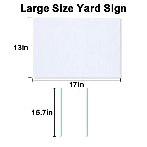 15PCS Blank Yard Signs 13" x17" - Garden Lawn Sign with Stakes - Waterproof DIY Poster Board Signs for Rent, Garage Sales, Open Houses, Guidepost, Birthday and Graduation Decorations-13in x 17in