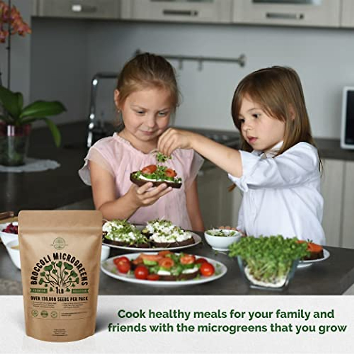 Broccoli Sprouting & Microgreens Seeds - Non-GMO, Heirloom Sprout Seeds Kit in Bulk 1lb Resealable Bag for Planting & Growing Microgreens in Soil, Coconut Coir, Garden, Aerogarden & Hydroponic System.