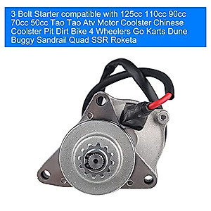 WATERWICH Starter Compatible with Tao Tao 125cc 110cc-50cc with Relay ATV Coolster Motor Coolster Four 4 Wheeler Chinese Pit Dirt Bike 4 Wheelers Go Karts Dune Buggy Sandrail Quad SSR Roketa