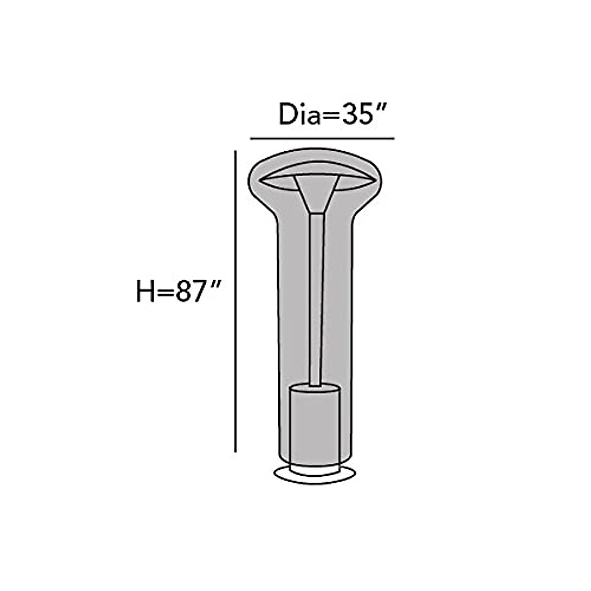 Covermates Patio Heater Cover - Light Weight Material, Weather Resistant, Water Resistant Zipper, Grill and Heating-Green