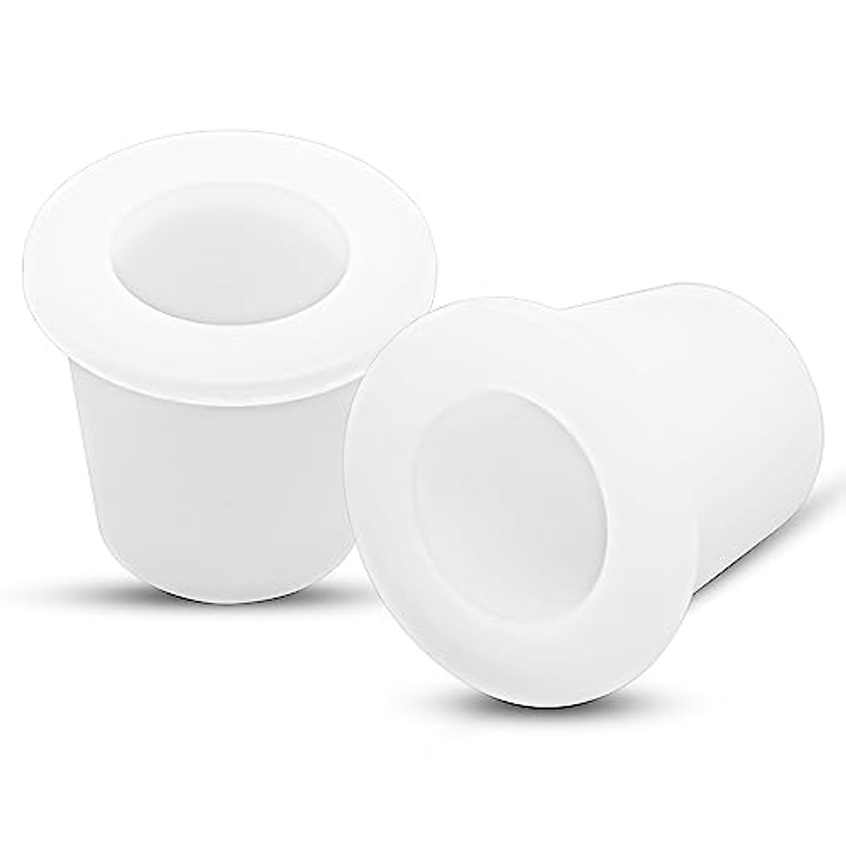2Pcs Patio Table Umbrella Hole Ring Plug, Pool Umbrella Sleeve Stabilizer Cone Wedge, Silicone Umbrella Table Ring Hole Insert for 2-2.5 Inch Table Hole or 1.5 Inch Pool Umbrella Adapter (White)