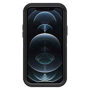 OtterBox iPhone 12 & iPhone 12 Pro Defender Series Case - BLACK, rugged & durable, with port protection, includes holster clip kickstand