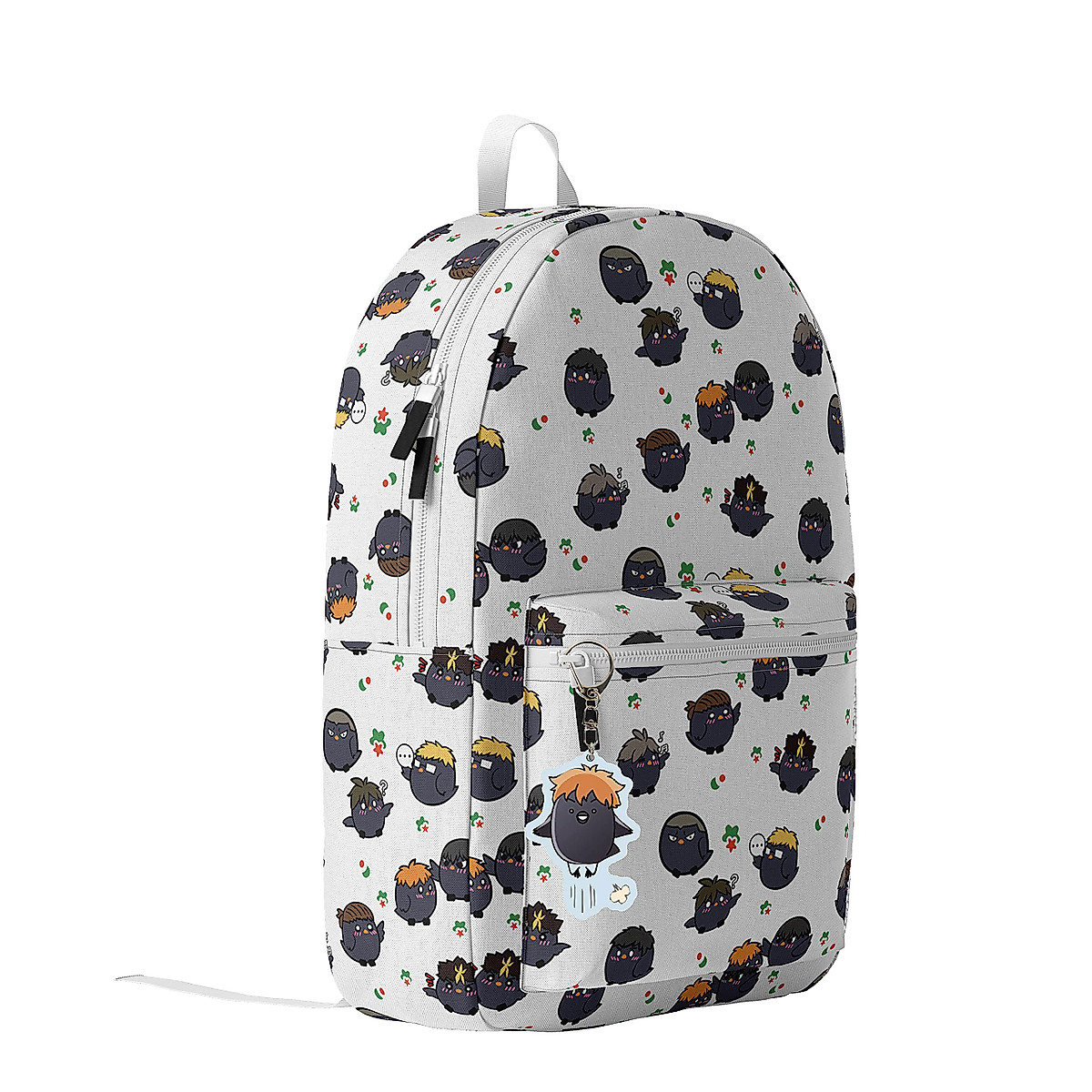 COOLINKO Volleyball Club Crows All Over Print Kawaii Anime Unisex Mini Backpack Polyester Synthetic Blended Fabric Soft Small Bag Travel Matching Lining Easy Clean Durable