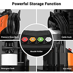 Rock&Rocker Upgraded 1750PSI Pressure Washer, 2.5GPM Portable Electric Power Washer with 360° Spinner Wheels, 4 Quick Connect Nozzles Foam Cannon for Car/Patio/Deck/Home Cleaning