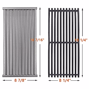 BQMAX 18 7/16" Grill Parts for Charbroil Tru-Infrared 466242014 463273614 463241014 463246909 463241013 463243911 Stamped Stainless Steel Emitter and Cooking Grid
