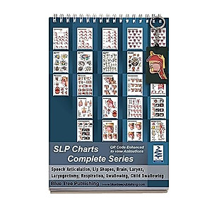 Speech Language Pathology SLP Charts Complete Series with QR Codes for Animation with Mini Head Model, Swallowing, Brain, Larynx, Lungs, Speech Articulation, Voice and More