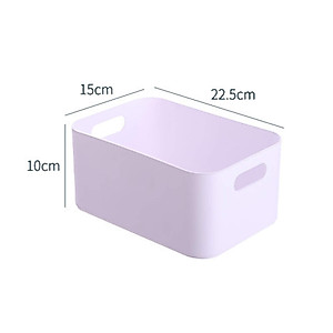 Plastic Storage Bins Multi-Use Storage Baskets with Handle Stackable Rectangular Cabinet Organizer Pantry Bedroom Travel Makeup Cosmetics and Snacks(White)