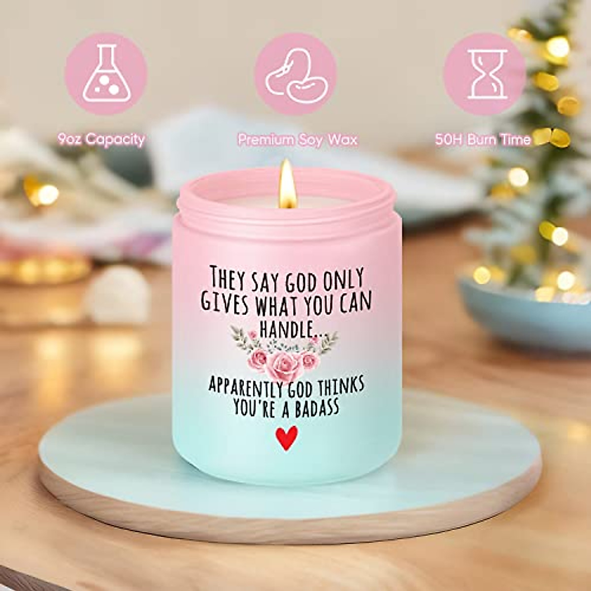 GSPY Scented Candles - Funny Get Well Gifts, Cancer Gifts for Women, Men - Chemo Gifts, Get Well Soon Gifts for Women, Best Friend - Breast Cancer Support, Encouragement Gifts, Surgery Recovery Gifts